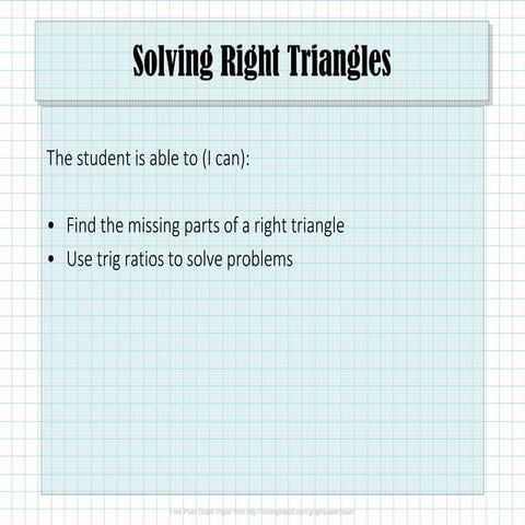 8.3 Solving Right Triangles | PDF