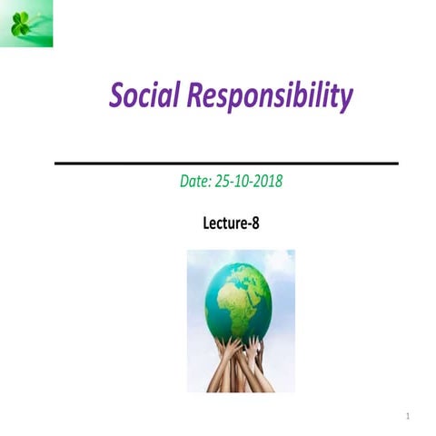 social responsibility | PPTX | Business | Business and Finance