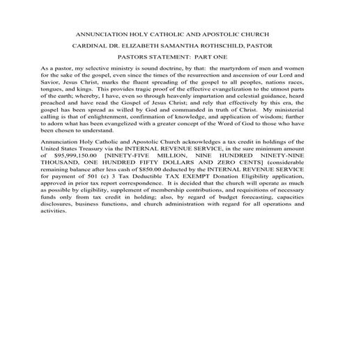 8. pastors statement part one | PDF