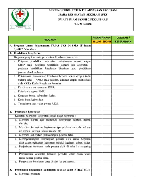 FORMAT BUKU KUNJUNGAN UKS | DOCX