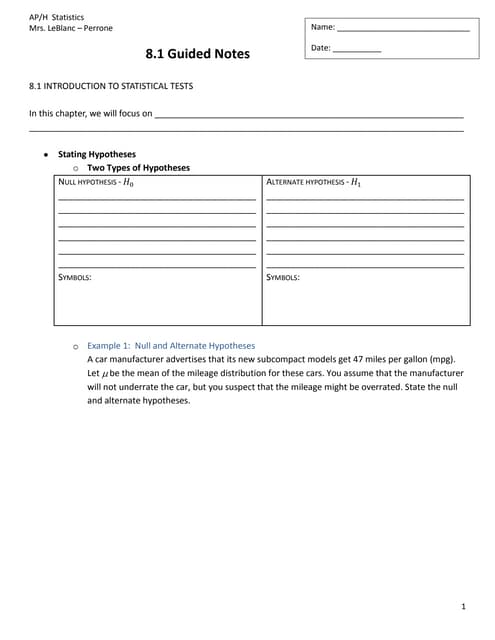 8.2 p value guided notes | PDF