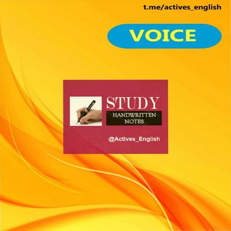 Voice English Grammer | PDF