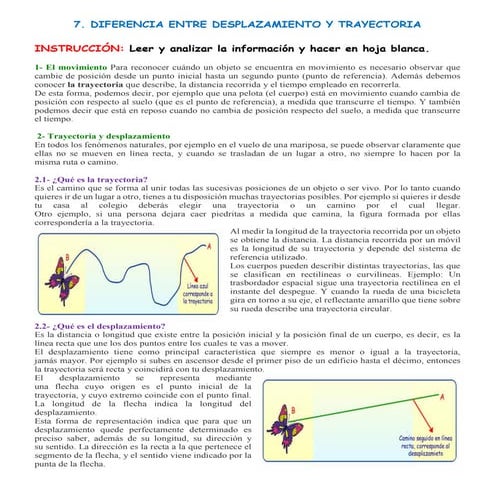 8. DIFERENCIA ENTRE TRAYECTORIA Y DESPLAZAMIENTO | PDF