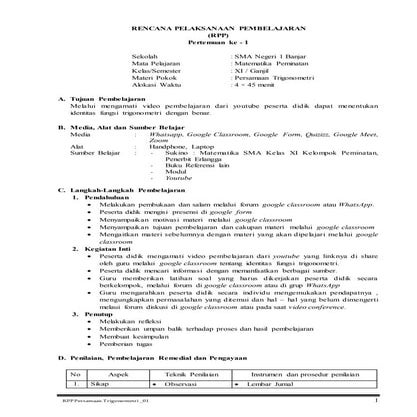 8. rpp bab 1 persamaan trigonometri | DOCX