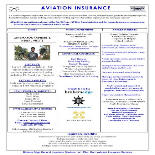 Aviation Insurance & Hull Coverage | PDF