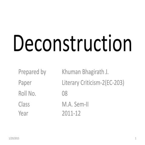 Deconstruction | PPT