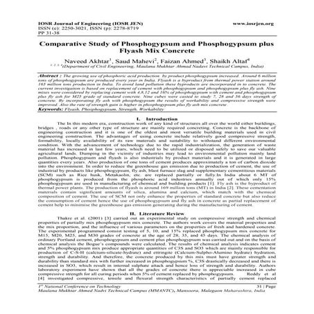 Comparative Study of Phosphogypsum and Phosphogypsum plus Flyash Mix ...
