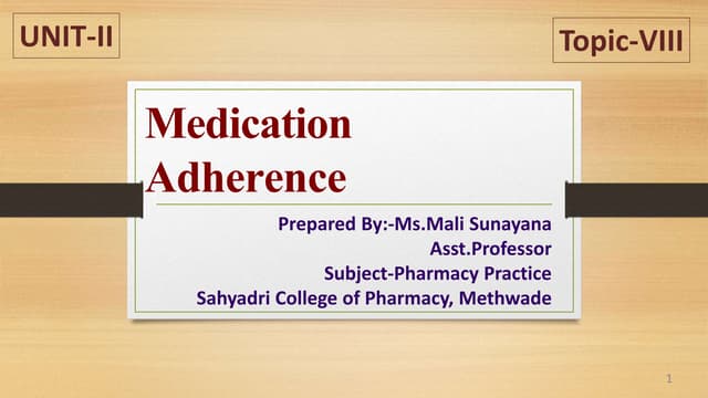 Medication adherence | PPTX