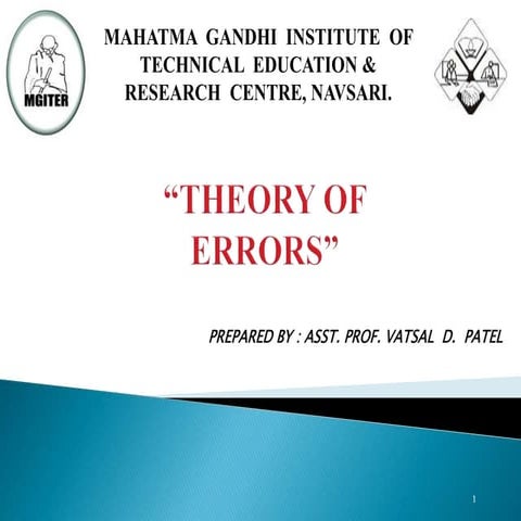 8. THEORY OF ERRORS (SUR) 3140601 GTU | PPTX