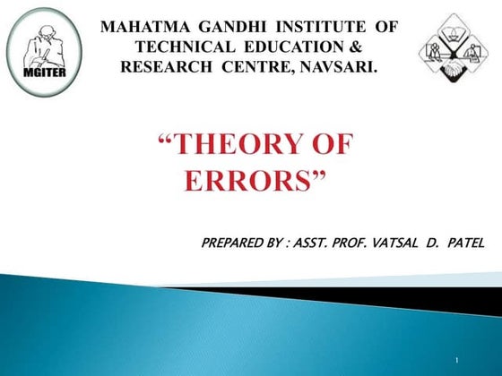 Theory of errors | PPTX | Physics | Science
