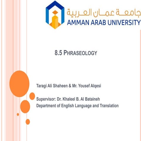 Phraseology | PPTX