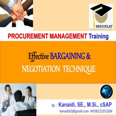 Bargaining & Negotiation Technique _Pelatihan "PENGADAAN BARANG/JASA" | PPT