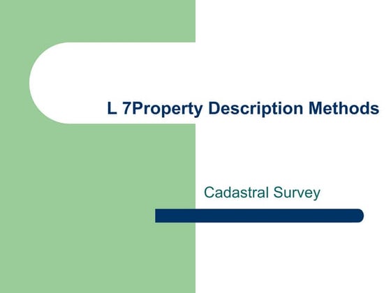 3. lecture 2 cadastral surveying | PPTX | Land and Farms | Real Estate