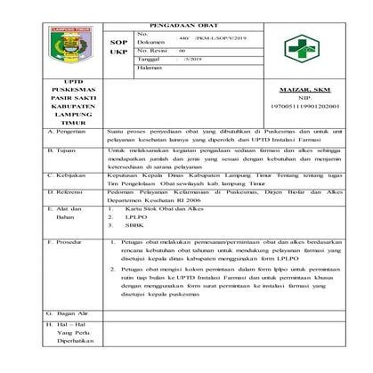 Sop pengelolaan reagen | DOCX