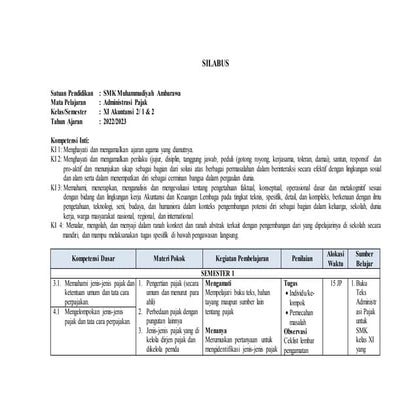 Silabus Administrasi Pajak.doc