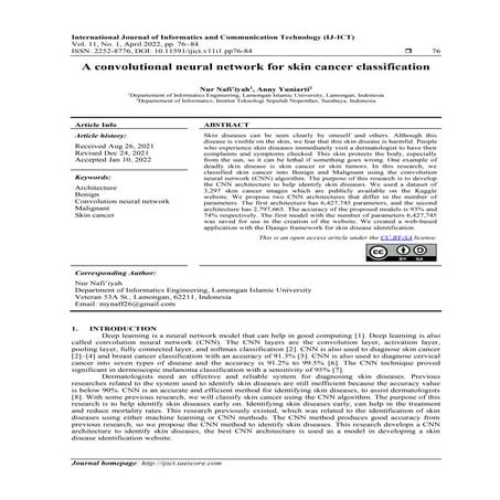 A Convolutional Neural Network For Skin Cancer Classification Pdf