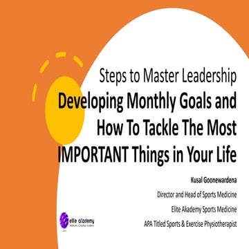 Steps to Master Leadership - Monthly Goals and How To Tackle The Most ...