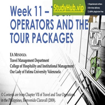 8. Tour Operators And Tour Packages | PDF
