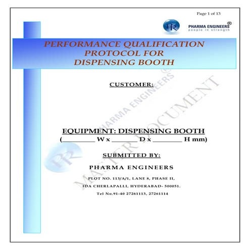 8.4 PERFORMANCE QUALIFICATION PROTOCOL FOR DISPENSING BOOTH (1).pdf