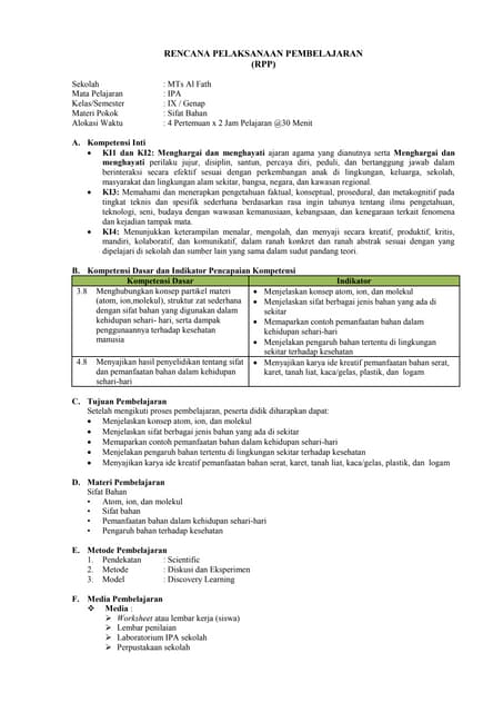 RPP IPA KELAS9 Bab 1.Sistem Reproduksi pada Manusia | PDF