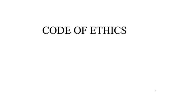 Professional code of Ethics | PPT
