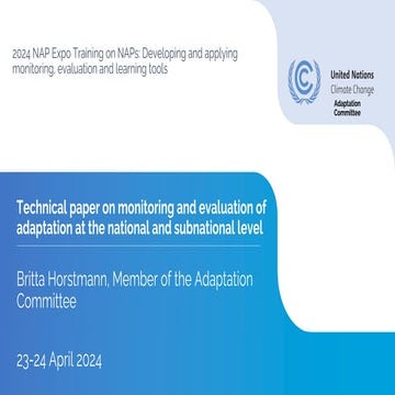 Training on NAPs: Developing and applying monitoring, evaluation and learning tools | PDF