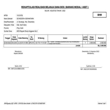 8. BARANG MODAL AGUSTUS untuk belanja modal | PPT