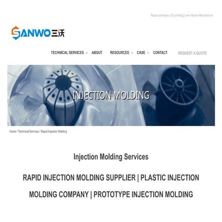 Rapid Injection Molding Supplier | Plastic Injection Molding - Sanwo Rapid | PDF