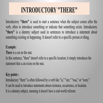Introductory There, Have, Shall, will : Grammar | PPT