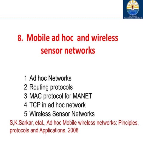 8. MANET 9. WSN1.pdf____________________ | PDF