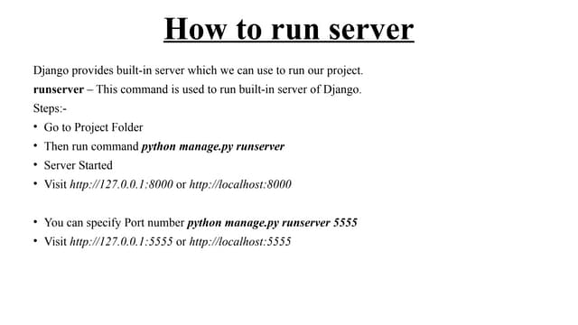 8 How To Run Server In Python Django Pptx