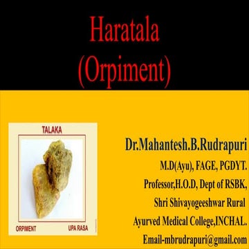 8. Haratala- Rasadravya parichaya- NCISM | PPTX