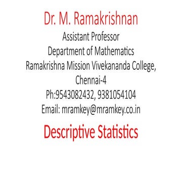 8 Descriptive Statistics Pptx