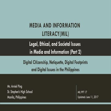 8.MIL 7. Legal, Ethical, and Societal Issues in Media and Information ...