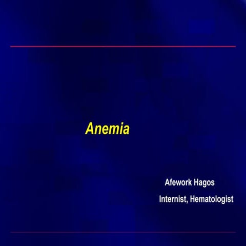 anemia classification and its pathophysiology | PPT