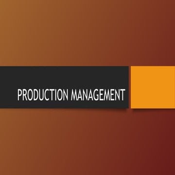 Production management and production management | PPT
