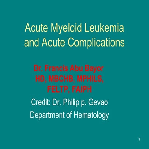 8. AML.ppt presentation on this hematology | PPT