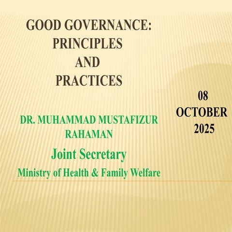 Good Governance Principles & Practices for employee | PPTX