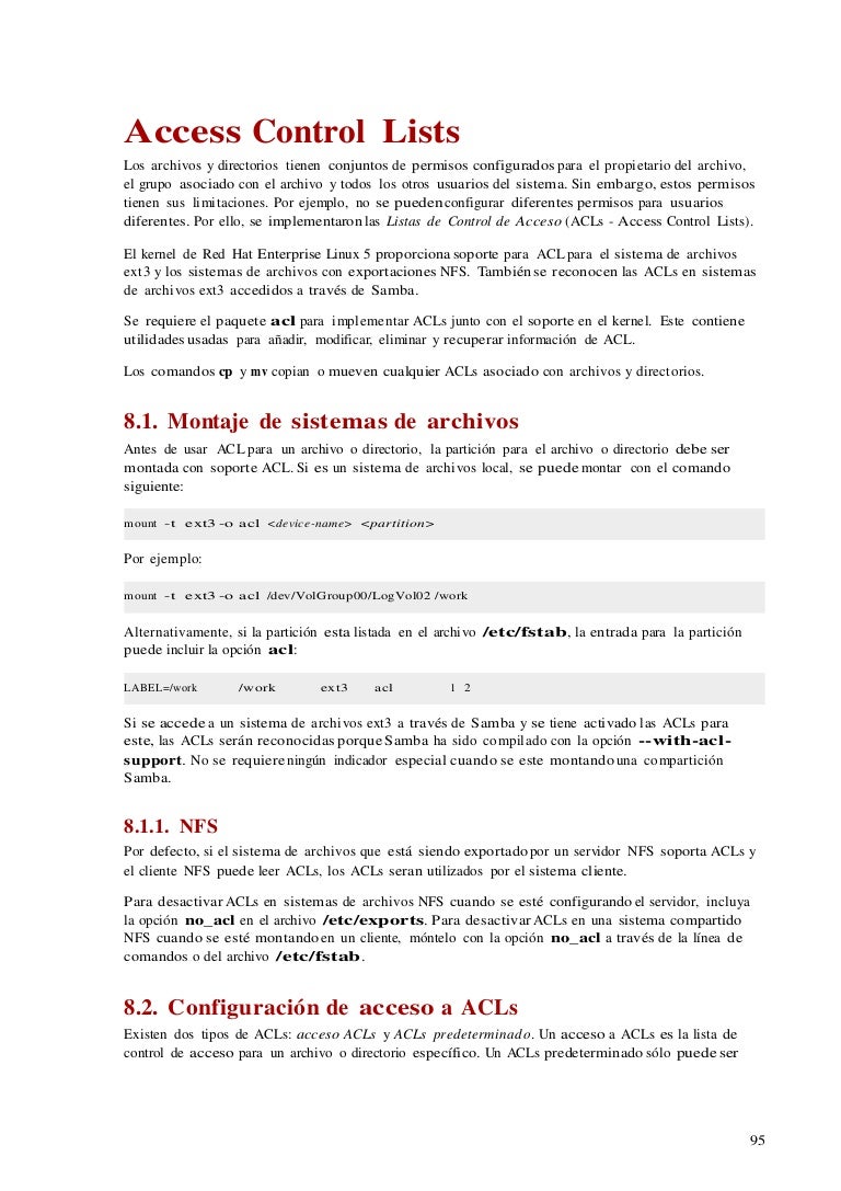 8 access control lists