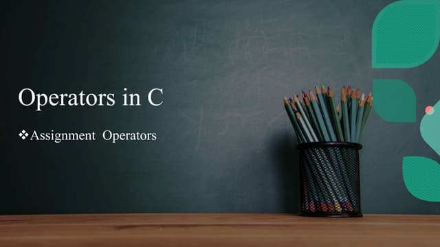 Assignment operators | PPTX Assignment operators | PPTX