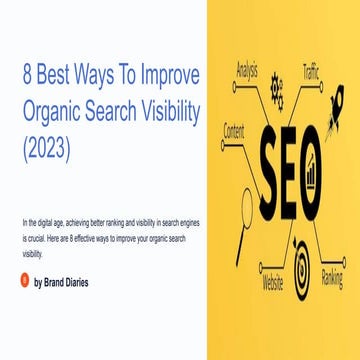 8 Best Ways To Improve Organic Search Visibility 2023 | PPTX