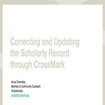 Introduction to CrossMark Webinar | PDF