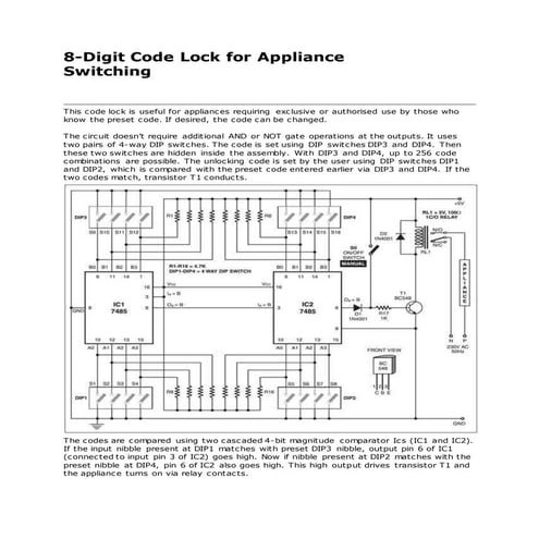 8 digit code lock for appliance switching | DOCX | Home Appliances ...