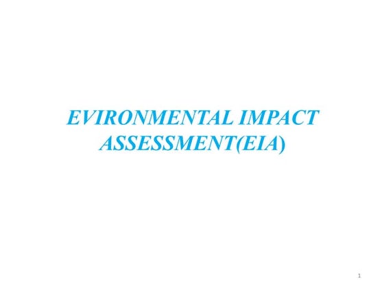 Introduction to Environmental impact assessment | PDF