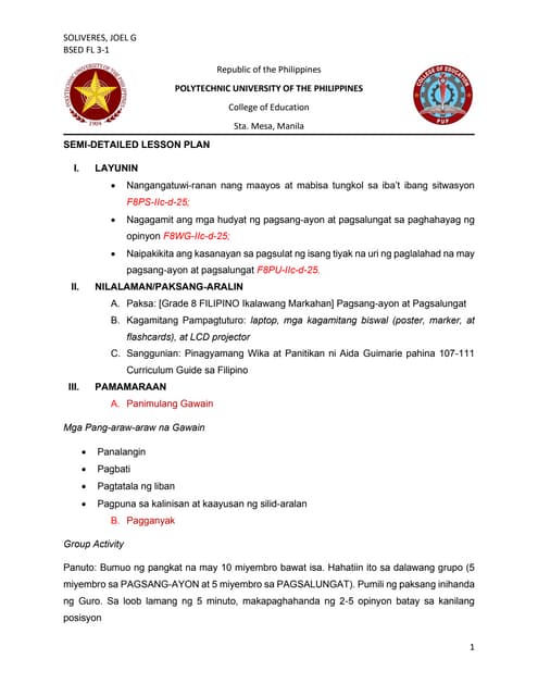 ALAMAT-GRADE 7.POWERPOINT and DETAILED LESSON PLAN TOPIC | PPTX