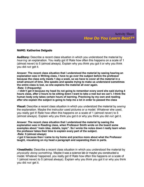 How do you learn best (1) | PDF