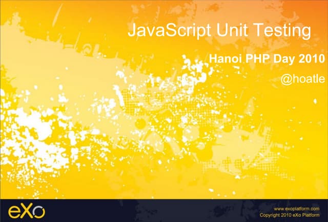 8 - Javascript unit testing framework | PPT 8 - Javascript unit testing framework | PPT