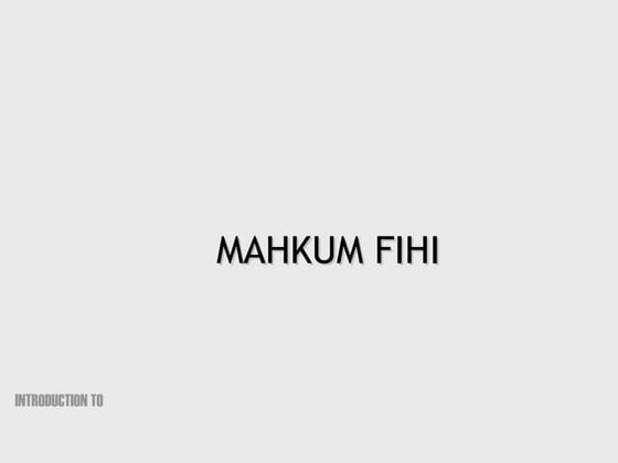 Introduction to Usul Fiqh : al hukm al-sharii | PPT