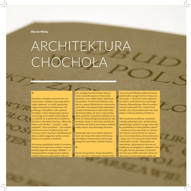8. marcin wicha architektura chochoła | PDF