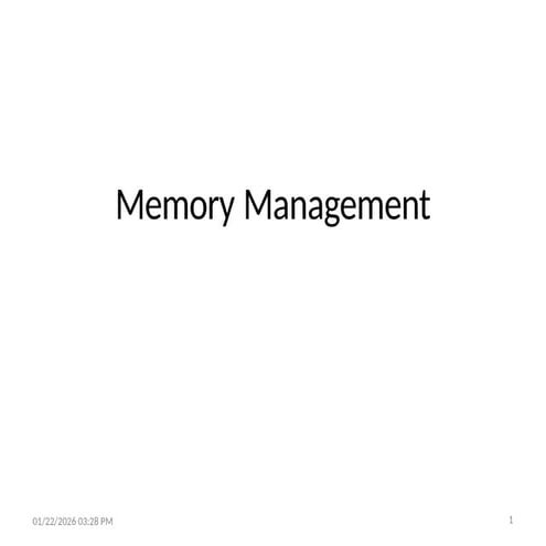 8-MemoryManagement in computer architecture | PPTX